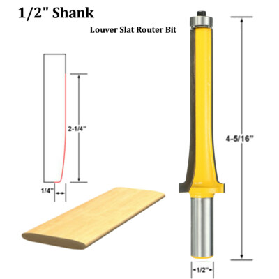 1/2'' Shank Router Bit Solid Hardened Steel Louver Slat Woodworking ...