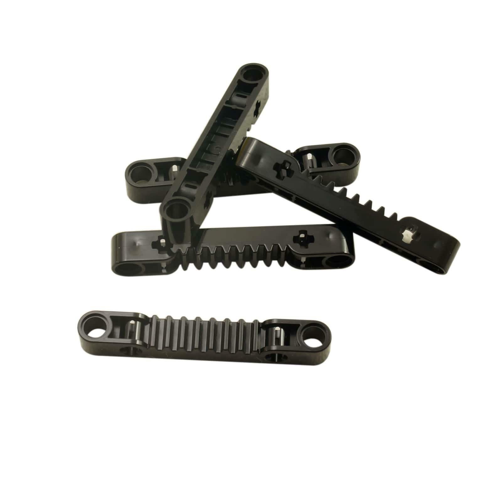 5 NEW LEGO Technic, Gear Rack 1 x 7 with Axle and Pin Holes Black | eBay