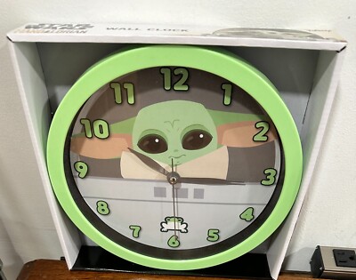 NEW Star Wars The Mandalorian Baby Yoda 10" Wall Clock w/Battery FREE ...