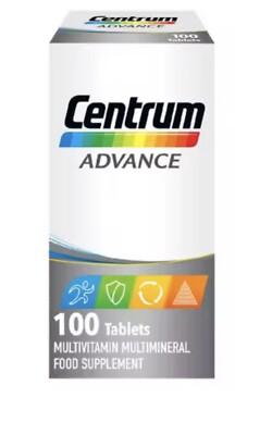 Centrum Advance Multivitamin&Mineral Complete Tablets 100 tablets Long ...