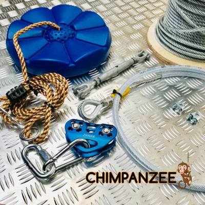 Heavy Duty 100m Adult Complete ZipLine, Zip Wire Rope Kit Great for ...