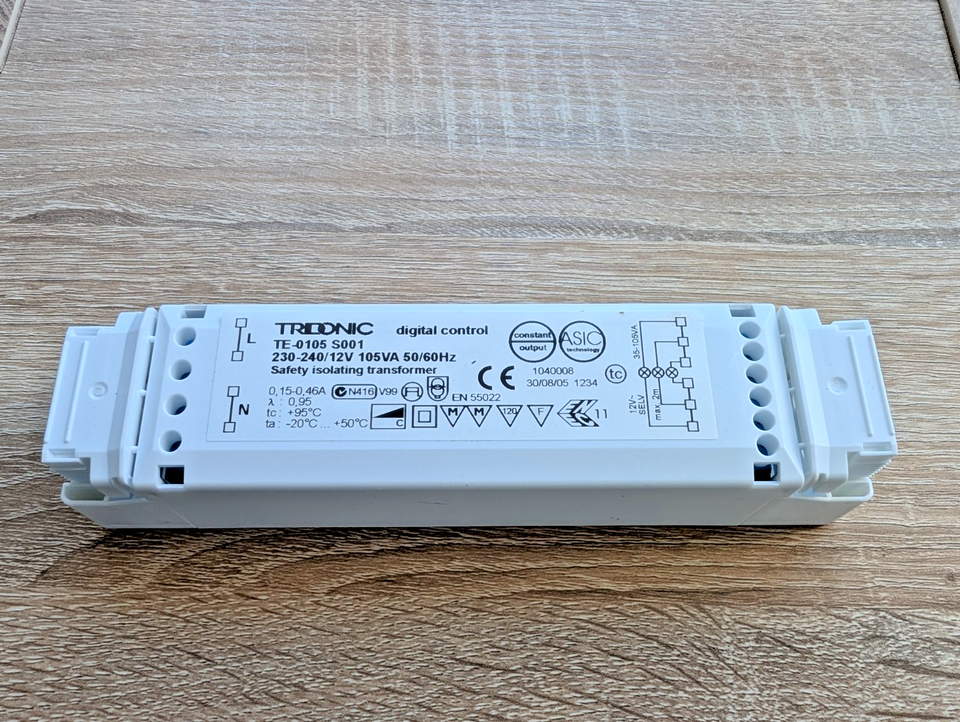 TRIDONIC TE-0105 S001 230-240/12V 105VA ELECTRONIC TRANSFORMER | eBay