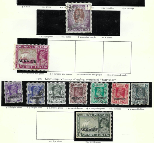 2 very nice back of book and Interim Gov Burmese back to back pages ...