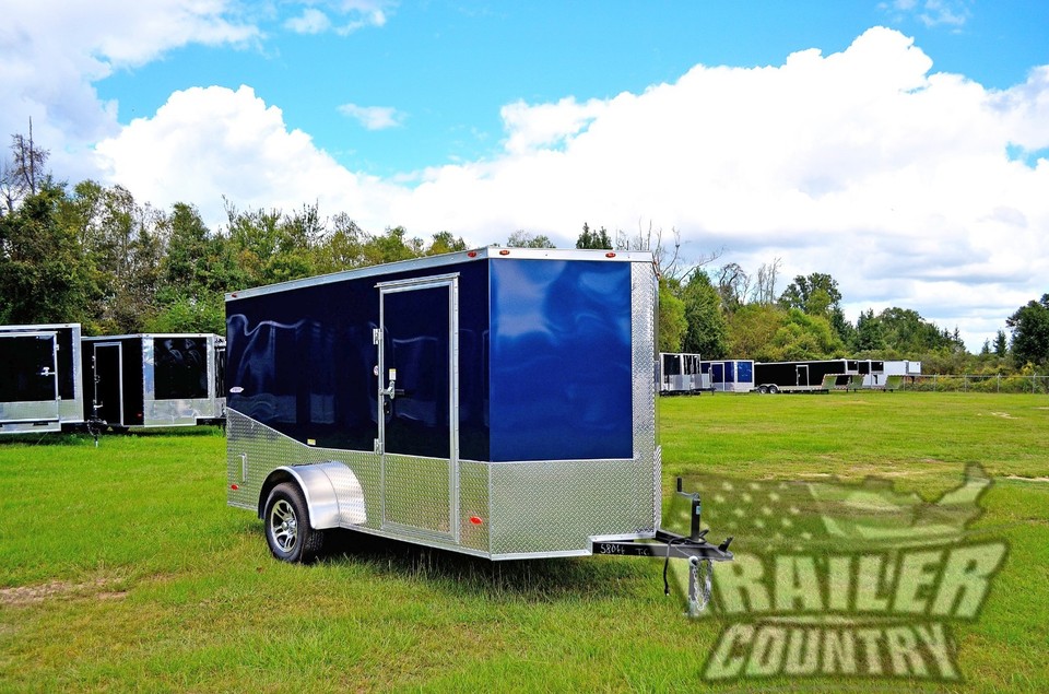 NEW 2025 6 x 12 Custom ATP V- Nose Enclosed Motorcycle Cargo Trailer w ...