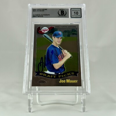 Joe Mauer Signed Autographed 2002 Topps Chrome #622 Rookie RC Beckett ...