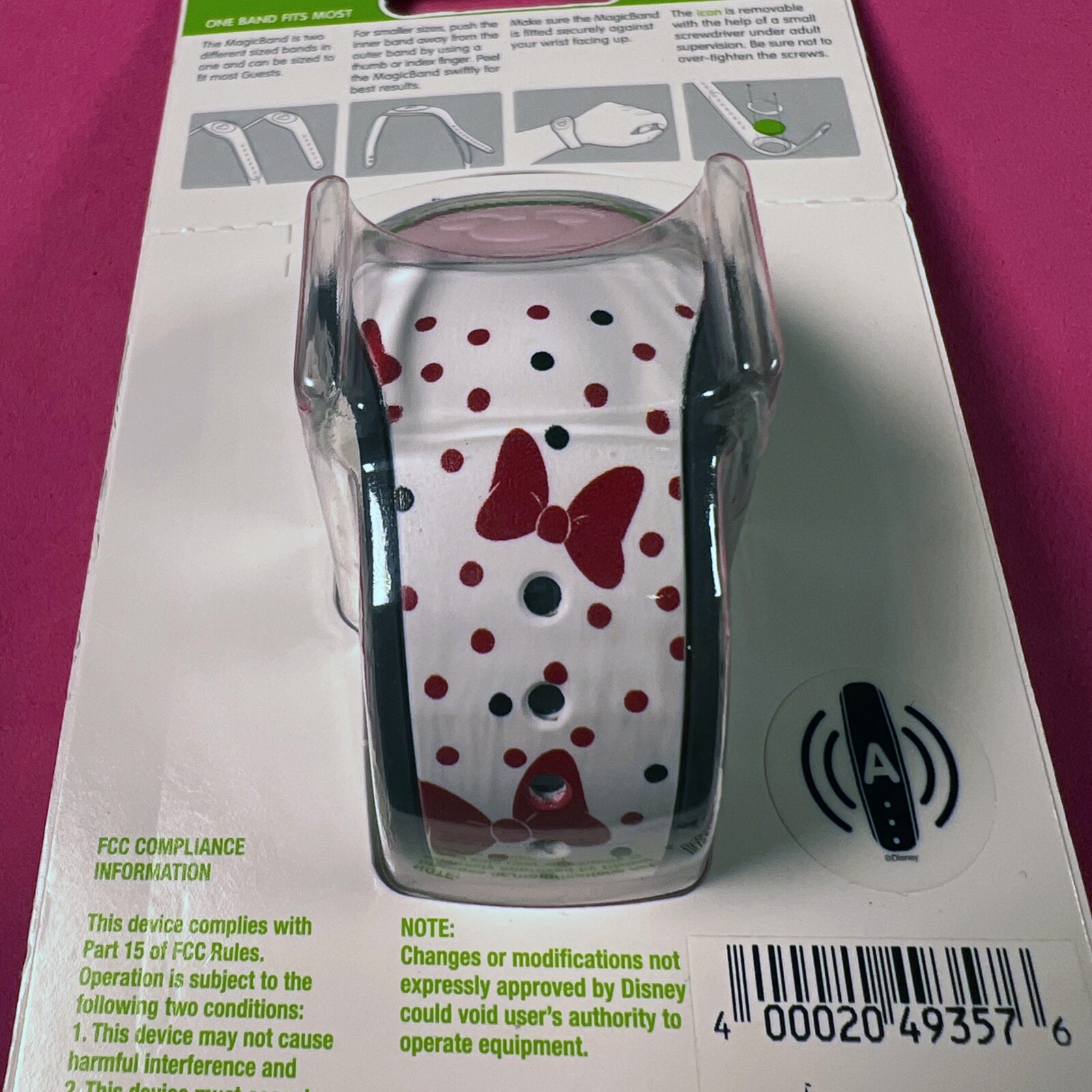 Disney Parks Magic Band 2 Minnie Mouse Polka Dots & Bows MagicBand 2 ...