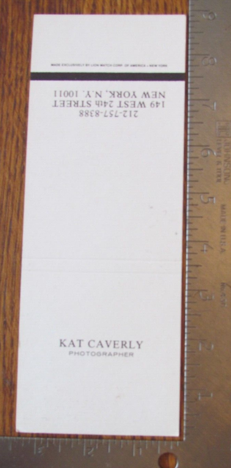GIANT GAY MATCHBOOK COVER: KAT CAVERLY PHOTOGRAPHER NEW YORK CITY ...