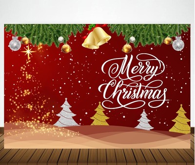 Theme My Party "Merry Christmas" Party Backdrop for Photography Banner ...