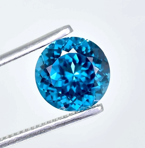 8X8mm Natural Indicolite Blue Green Tourmaline Round Loose Gemstone 2 ...