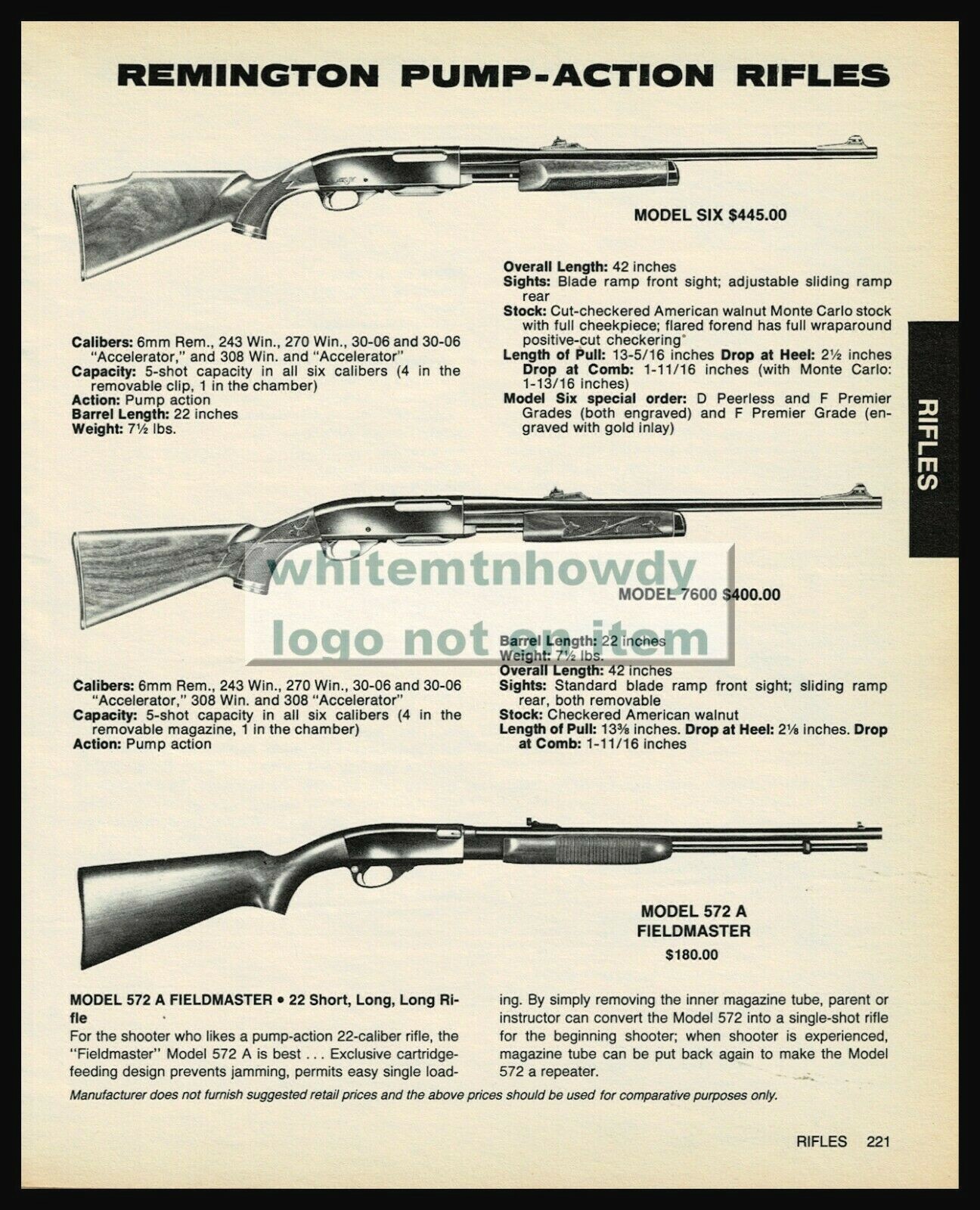 Pump Action Rifle 308