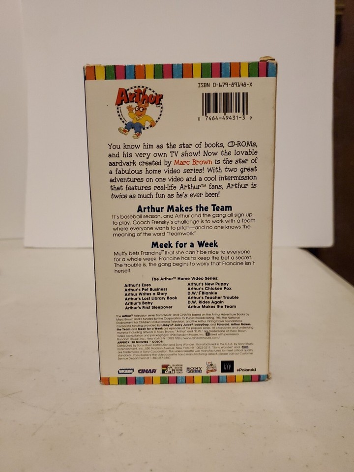 Arthur Makes The Team & Meek For A Week (VHS, 1998) Random House ...