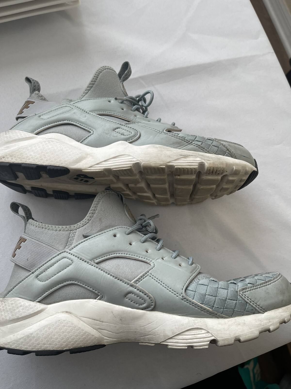 Nike Men's Air Huarache Running Shoes Grey/white Size… - Gem