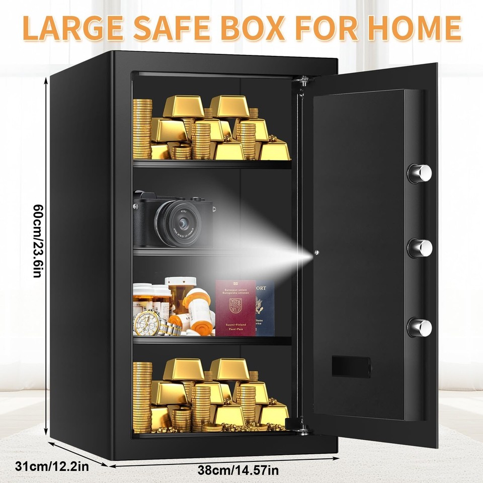 5.0 Cub Large Home Safes Fireproof Wterproof, Anti-theft Fireproof Safe ...