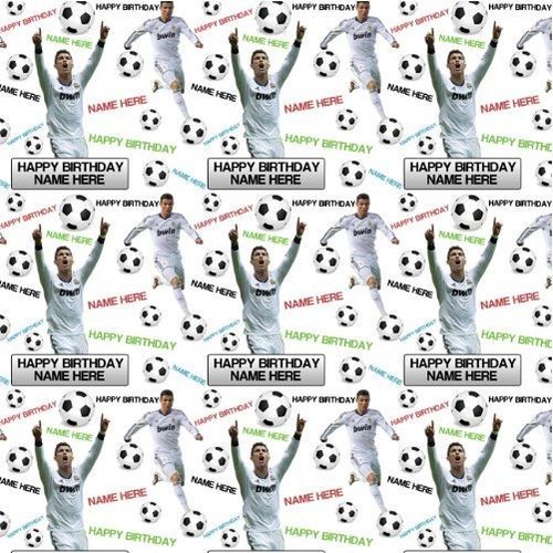 PERSONALISED HAPPY BIRTHDAY RONALDO NAME WRAPPING PRESENT WRAP PAPER ...