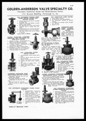 1946 Golden-Anderson Valve Specialty Pittsburgh PA Vintage trade print ...