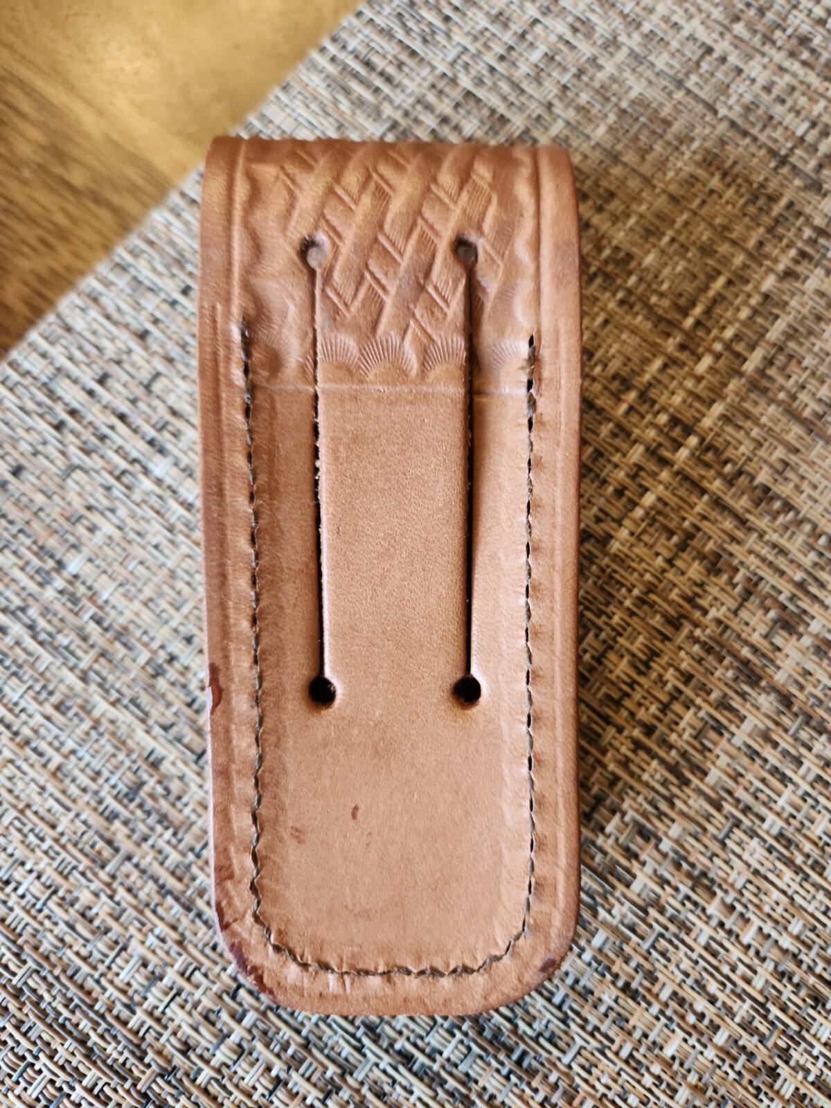 3 1/2"-4" Leather Folding Pocket Knife Sheath With Belt Loop Retaining ...