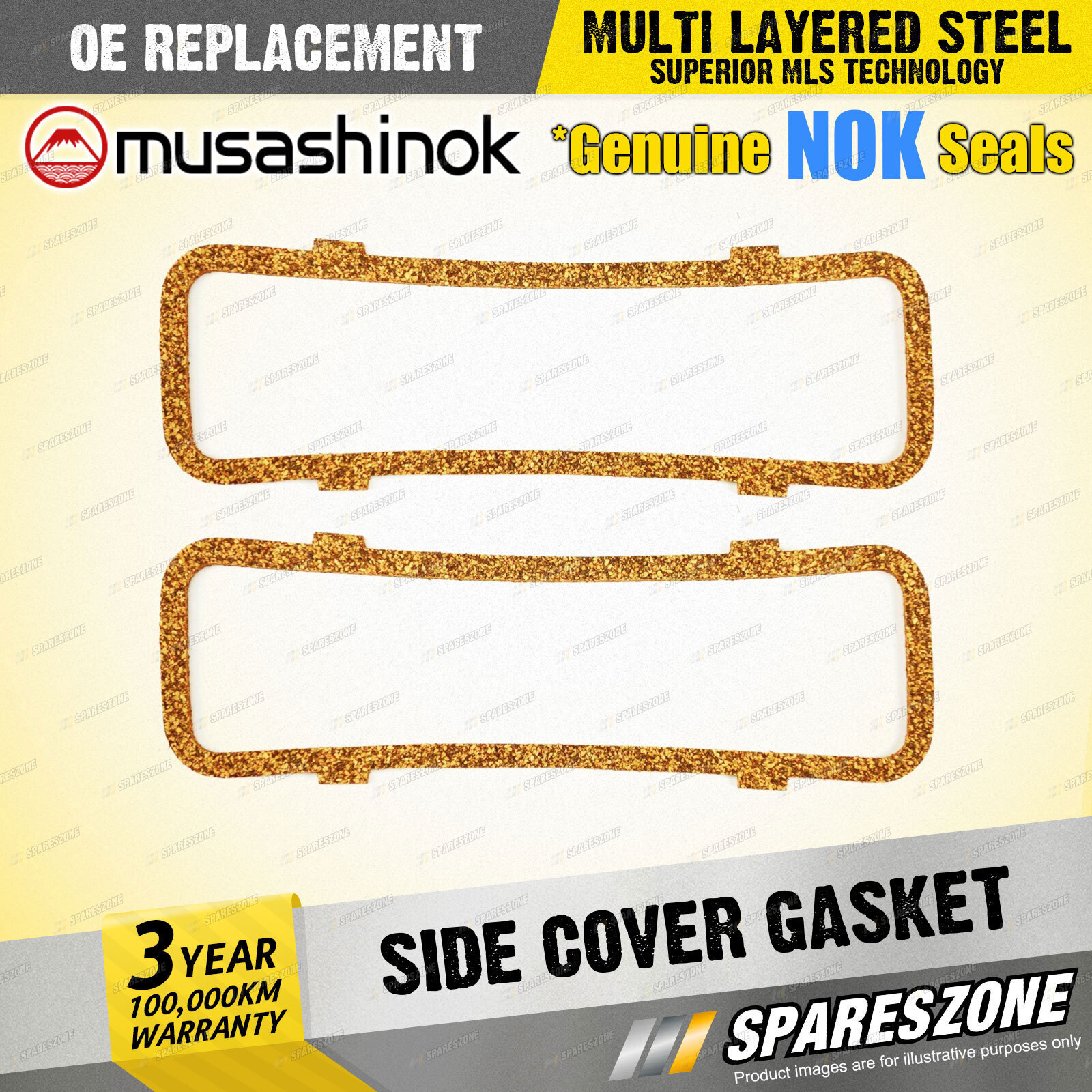 2 x Side Cover Gaskets for Holden E Series EH I6 12V 2.4L 2.9L CARB 08/ ...