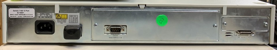 3Com 3C16951 SuperStack II Switch 1100 12-Port 10Base-T RJ45, 2-Port 10 ...