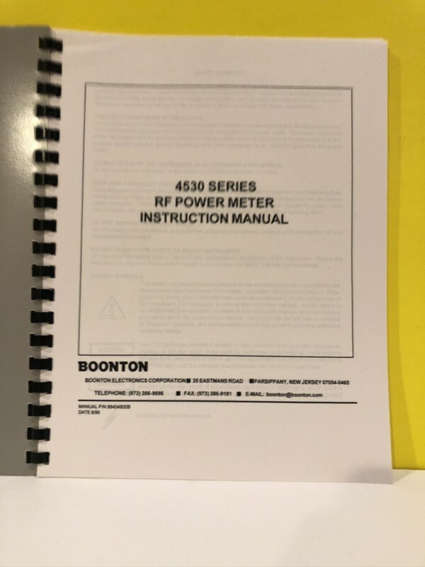 Boonton 4530 Series RF Power Meter Instruction Manual | eBay