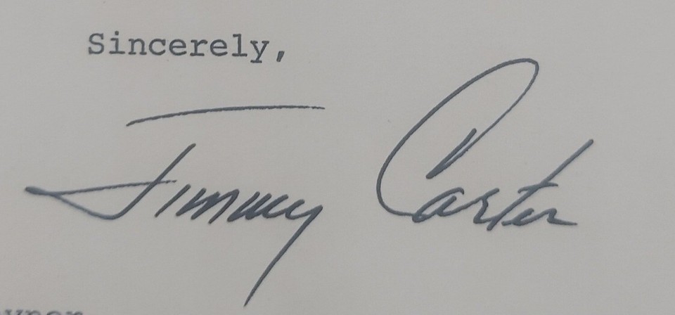 President Jimmy Carter Signed White House Letter Full Signature | eBay