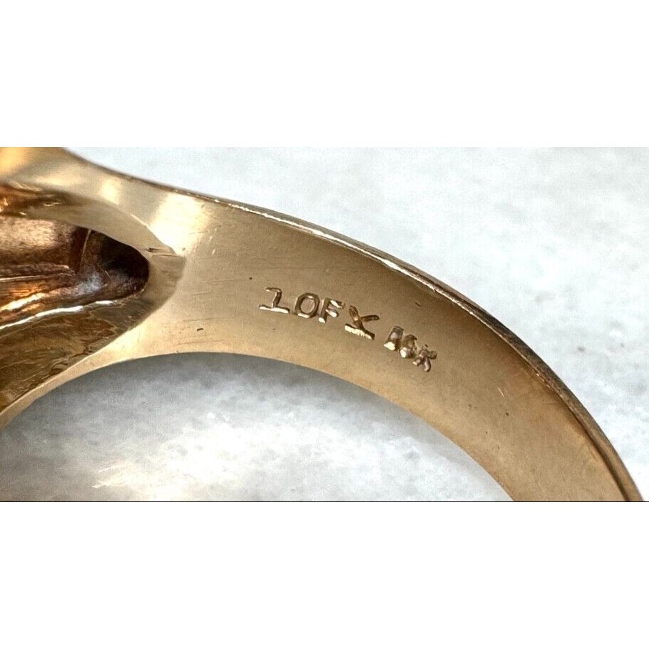 MENS ART DECO YELLOW GOLD AND LAB-CREATED RUBY SIGNET RING SIZE 10.25 ...