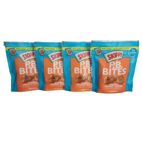Skippy PB Bites, Double Peanut Butter, 6 oz bag (Pack of 4) EXP 10/24 ...