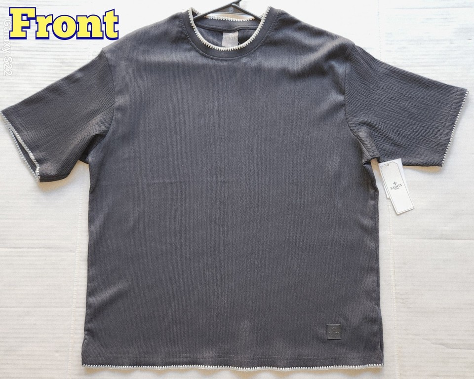 Saints Studio Men's Apparel Embroidery Edge Stitches Black T- Shirt ...