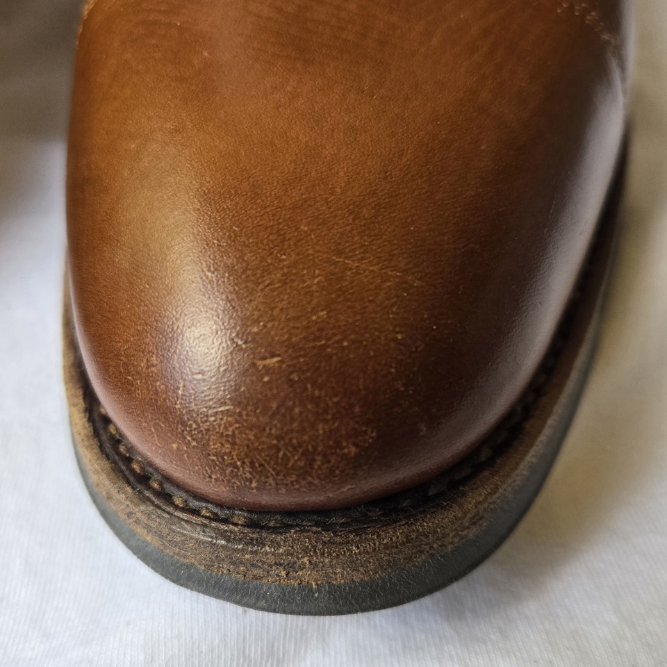 Meermin 101523 Mens Leather Lace Up Cap Toe Jumper Ankle Boots Tan Size ...