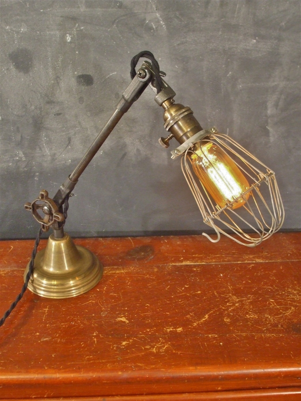 Vintage Industrial Desk Lamp - Machine Age Task Light - Cast Iron ...