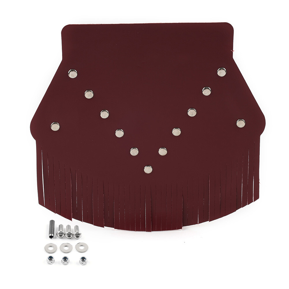 Fender Mud Flap Mudguard Cover PU Leather with Fringe Red For Harley ...