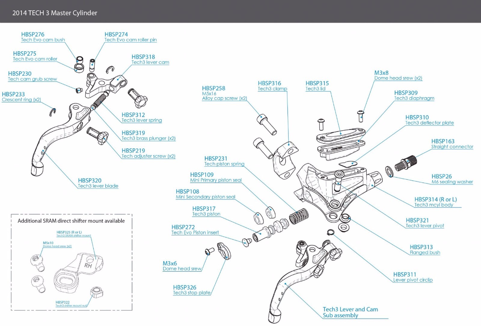 Hope Brake Fitting Master Cylinder Spare Tech 3 Brass Plunger HBSP319 ...