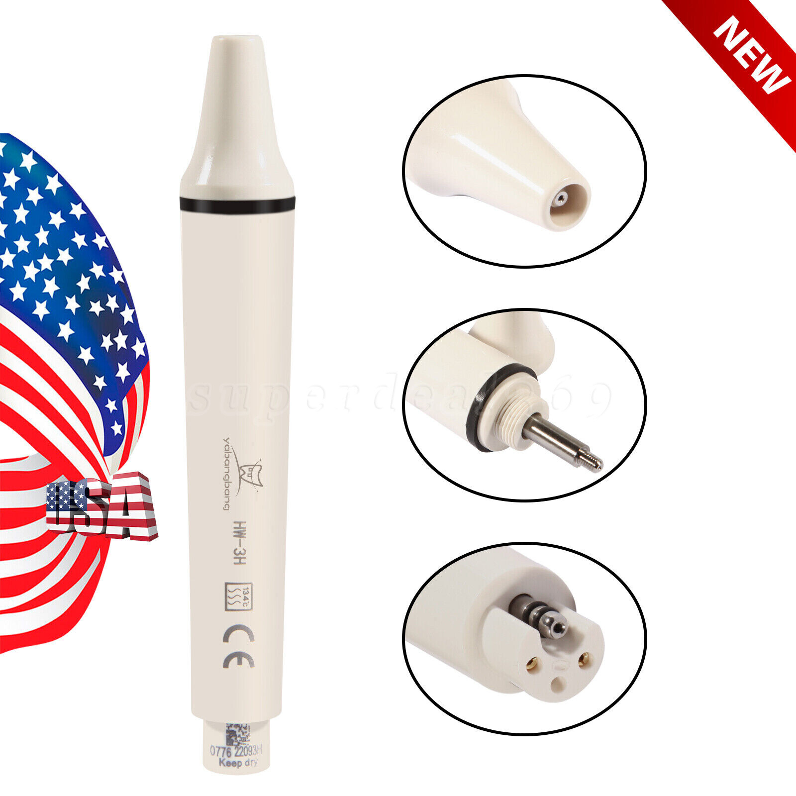 Dental Ultrasonic Piezo Scaler Handpiece LED/Tip Fit EMS Cavitron DTE