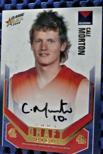 AFL Select 2008 Draft Pick Signature Cale Morton (Mel) DPG4 #374 | eBay