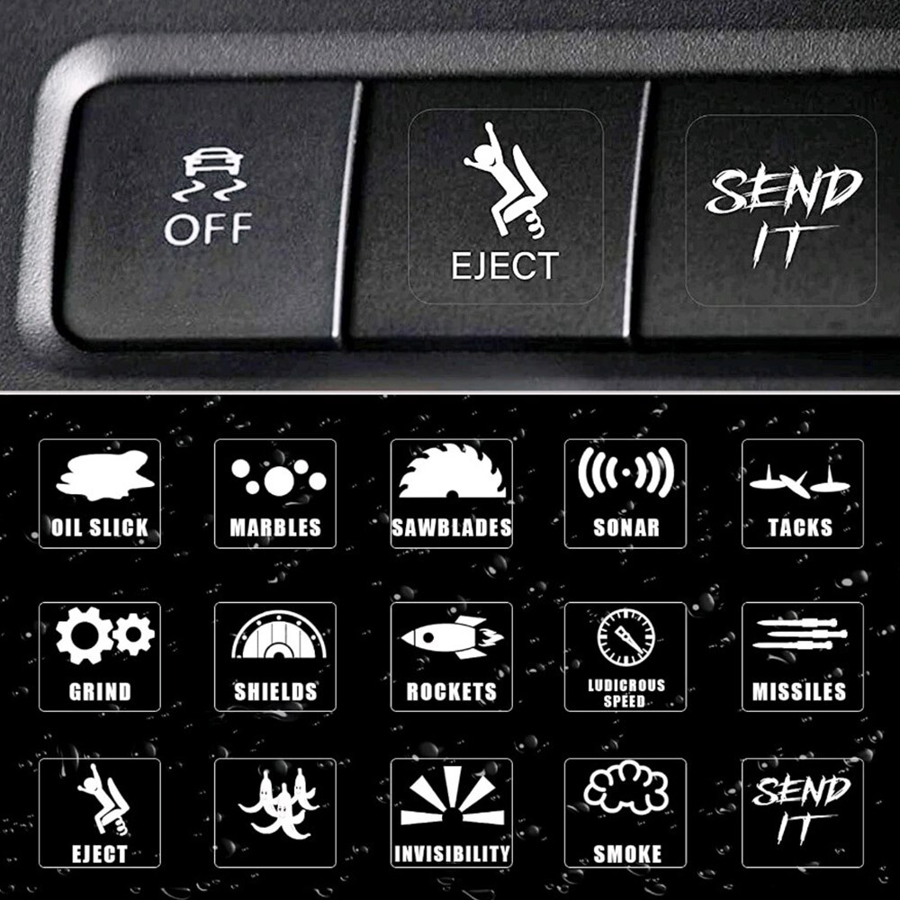 Car Window Buttons Sticker Instrument Panel Console Switch Sticker ...