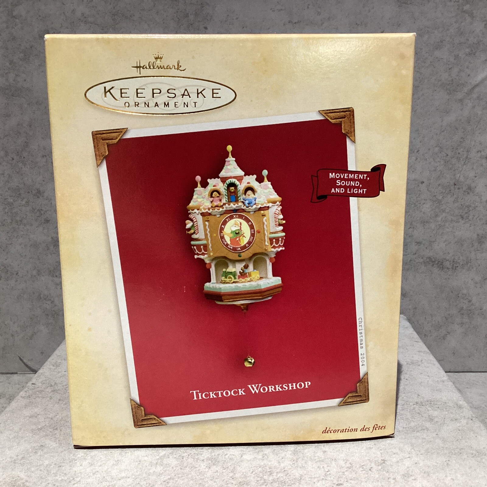 Hallmark 2004 Keepsake Ornament Ticktock Workshop Clock Movement Sound ...