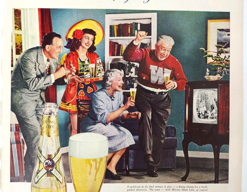 Touchdown Football TV Game Miller High Life Vintage 1949 Ad Magazine ...