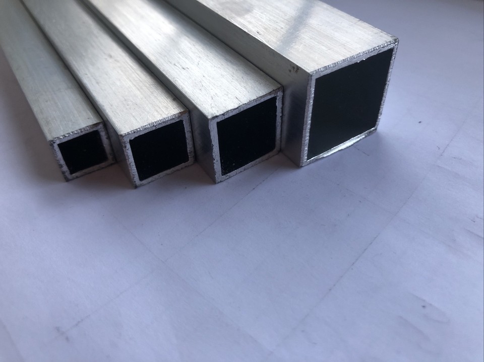 Aluminium Box Section Tube square 13mm 16mm 19mm 25mm 1/2" 5/8" 3/4" 1 ...