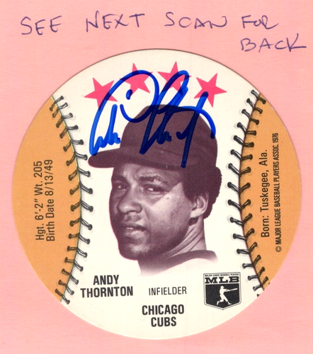 Autographed Andy Thornton Rare Disk 1976 signed Indians | eBay