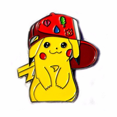 Pikachu with Gym Badges Pokemon Nerdy Video Game TV Enamel Heady Lapel ...