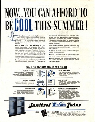 1954 Janitrol Air Conditioning Surface Combustion Columbus OH VTG print ...