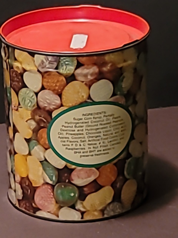 Vintage Hard Candy Tin PEERLESS 100% Filled Confections Candy Container ...