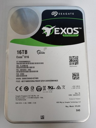 Seagate Exos X16 Enterprise ST16000NM002G 16TB SAS 3.5" 7200 RPM | eBay