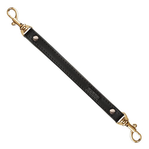 Alban BLACK Leather Strap 2 Gold Clasps to Clip Key in Gym Bag or ...