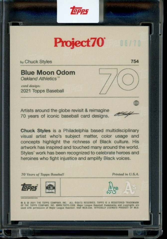2021 Topps Project 70 Card #754 Blue Moon Odom by Chuck Styles Rainbow ...