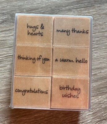 6 Piece Rubber Stamp Set - “Petite Messages” | eBay