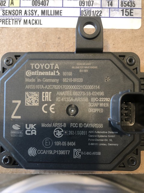 OEM 2021 2022 TOYOTA RAV4 ADAPTIVE CRUISE DISTANCE SENSOR RADAR 88210 ...
