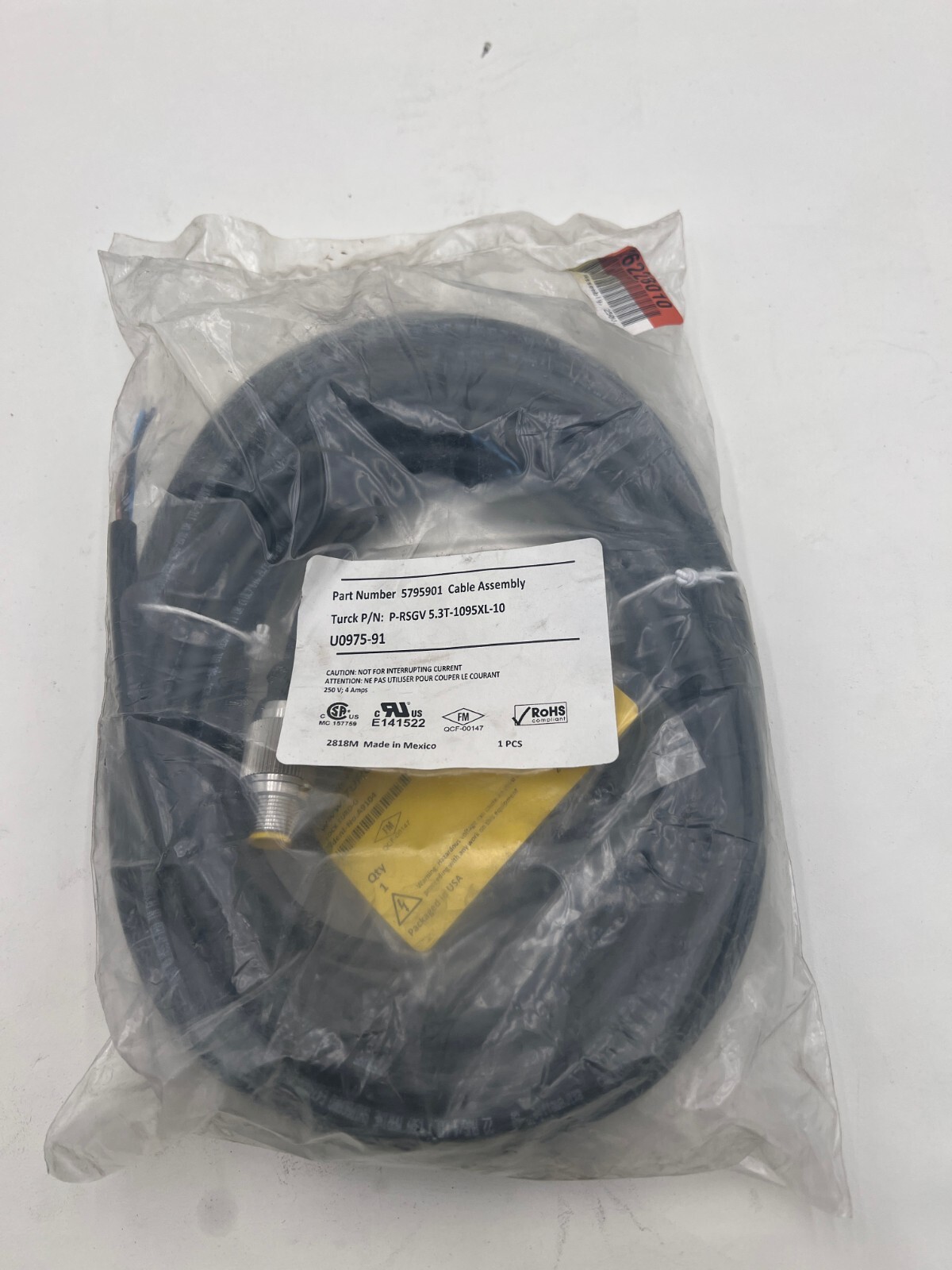(QTY 1) Turck Cable Assembly P-RSGV 5.3T-1095XL-10, 5795901 | eBay