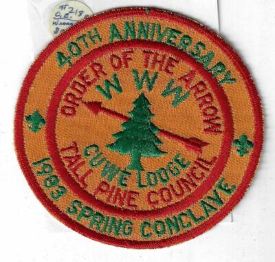 OA 218 Cuwe 1983 Spring Conclave 40th Ann. RED Bdr. Tall Pine MI | eBay