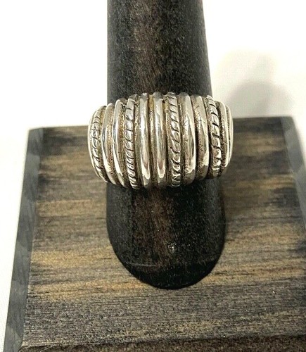 Lady's Sterling Silver Vertical Ribbed Dome Style Ring Size 9 | eBay