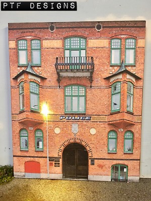 S Scale Scratch Built Police Station #2 Building Front-w/ LED, American ...